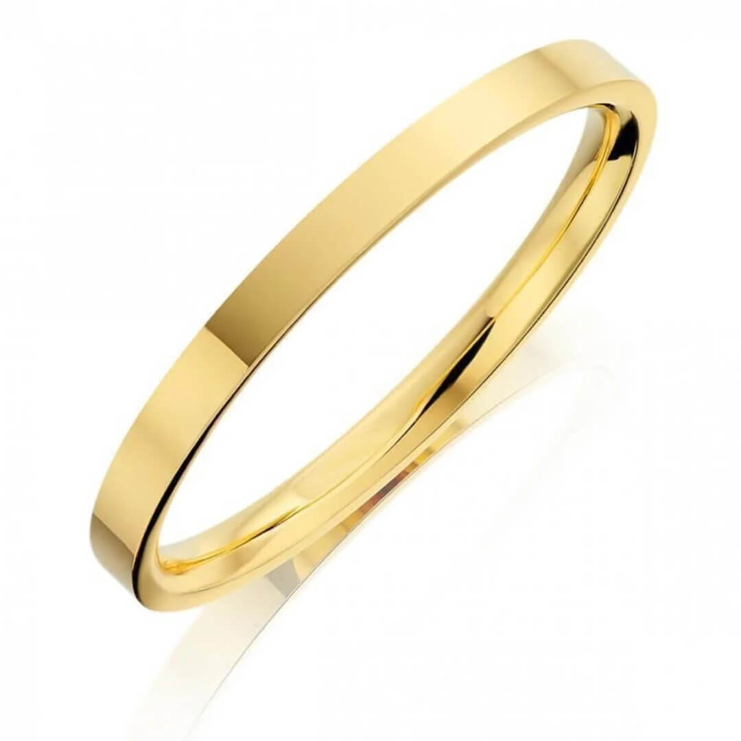 Solid 9ct Yellow Gold 5mm flat Bangle for Women | Newbury's