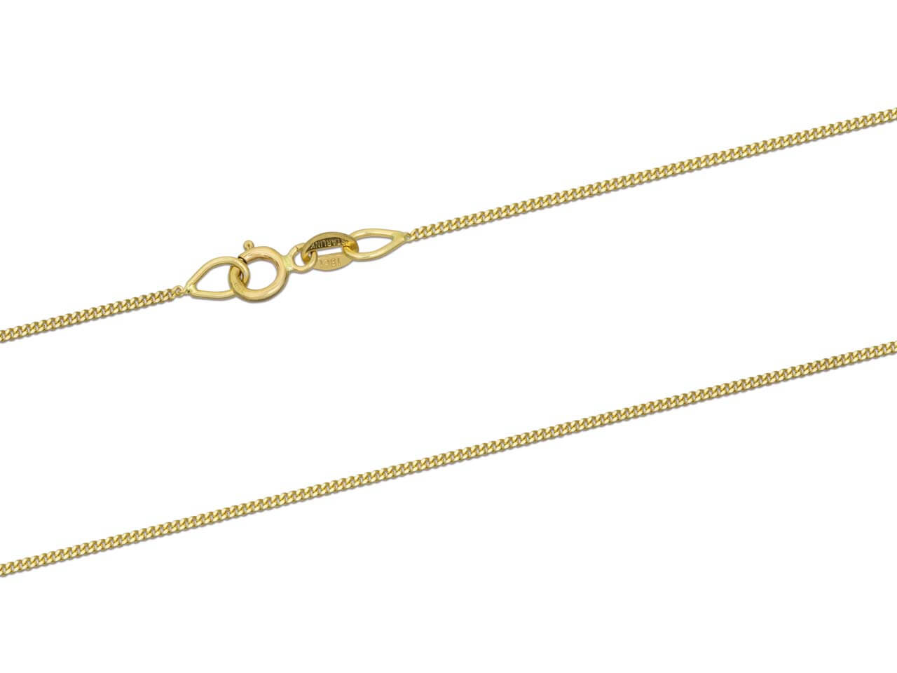 18ct Yellow Gold 1mm close Curb Chain for Women 16 inch | NEWBURY'S